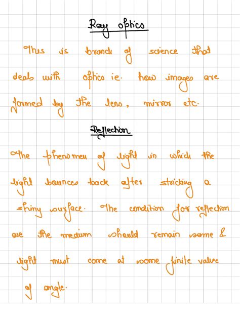 Ray Optics Notes 1 Pdf