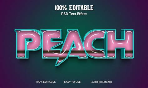 Premium Psd Peach 3d Text Effect Editable Text Style Psd File