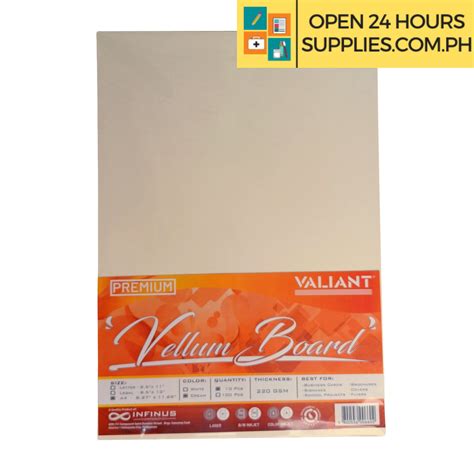 Valiant Vellum Board Paper A4 10sheets 220gsm White Cream Supplies 24