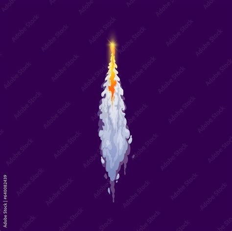 Cartoon Rocket Smoke Trail Space Rocket Or Jet Airplane Propulsion