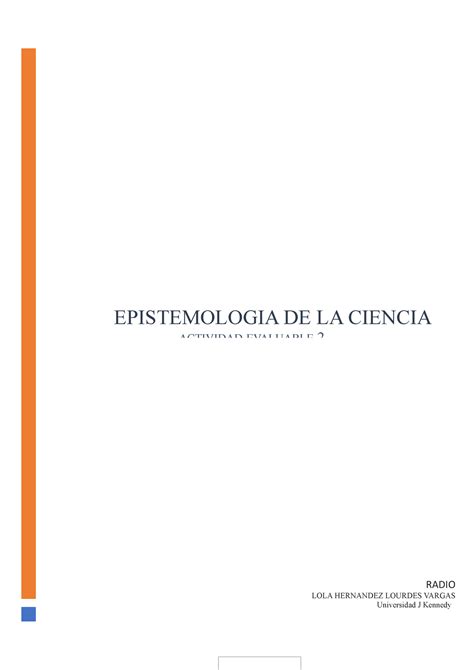 Epistemología de la ciencia A2 LOLA HERNANDEZ LOURDES VARGASRADIO