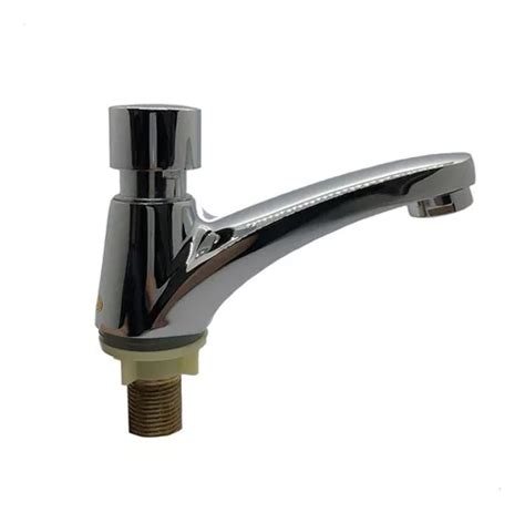 Canilla Temporizada Lavatorio Mesada Bronce Cromo Pressmatic