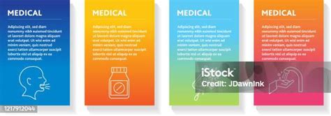 의료 감기 및 독감 바이러스 컬러 그라데이션 배너 인포 그래픽 라인 아트 아이콘으로 설정 간호사에 대한 스톡 벡터 아트 및 기타 이미지 간호사 감기와 독감 개체 그룹