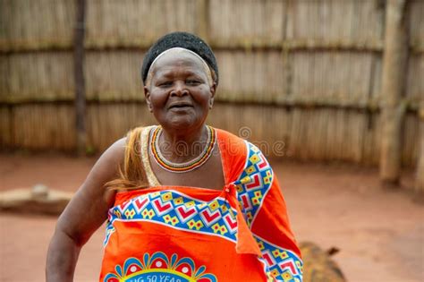 Traditional Costume Worn In A Swazi Village In Swaziland Editorial