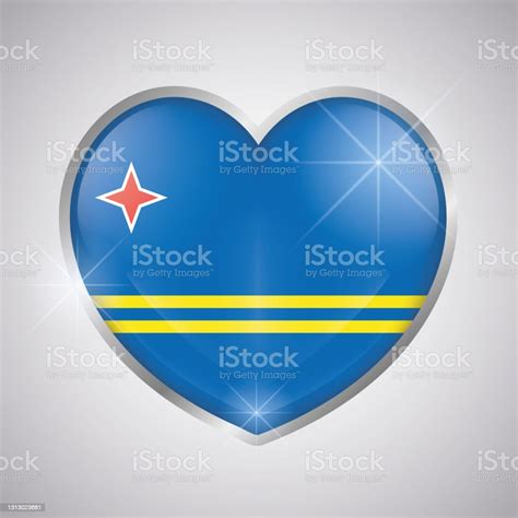 Isolated Heart Shape With The Flag Of Aruba Stock Illustration