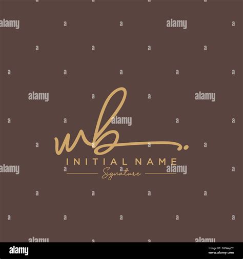 Wb Signature Logo Template Vector Stock Vector Image And Art Alamy