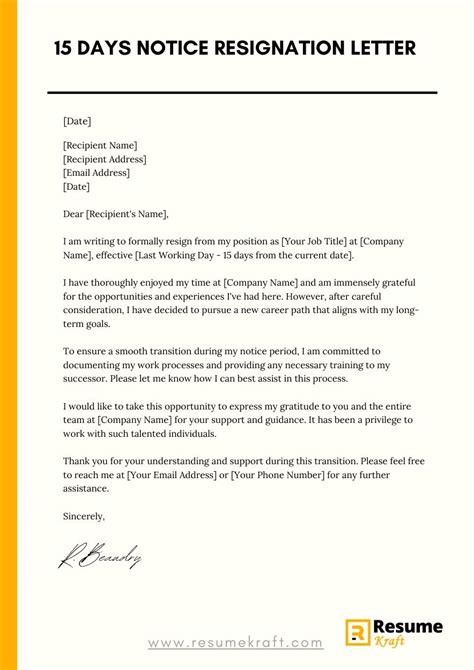 Indian Formal Resignation Letter