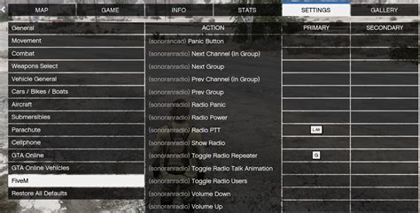 fivem keybinds and commands sonoran radio
