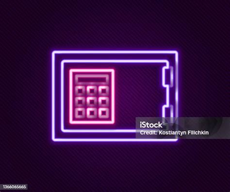 Graphisme Lumineux De Ligne De Néon Icône Sûre Disolement Sur Le Fond