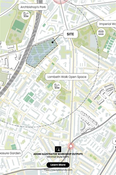 Minimal Style Maps Architecture Illustration Site Analysis Data Visualization Map