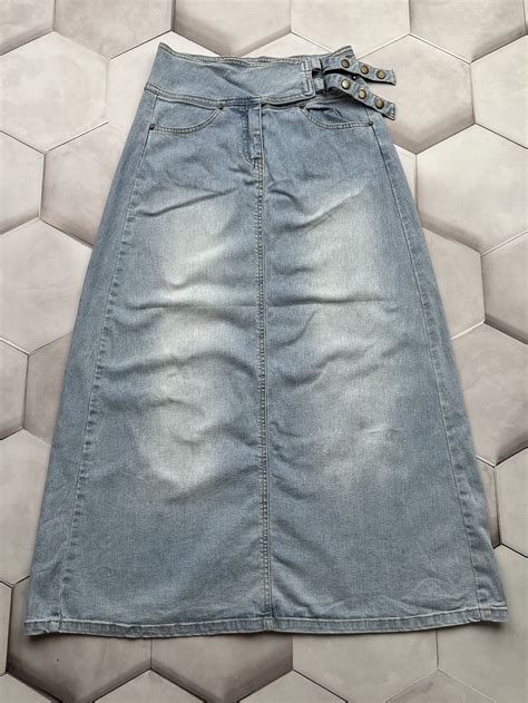 Japanese Brand Vintage Bondage Belt Maxi Denim Skirt Grailed