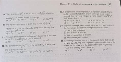 Chapter 01 Units Dimensions And Errors Analysis 27 19 The Dimensions O