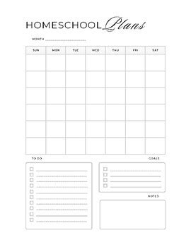 Modern Homeschool Monthly Planner Template By Mrs Martin Loves Abc