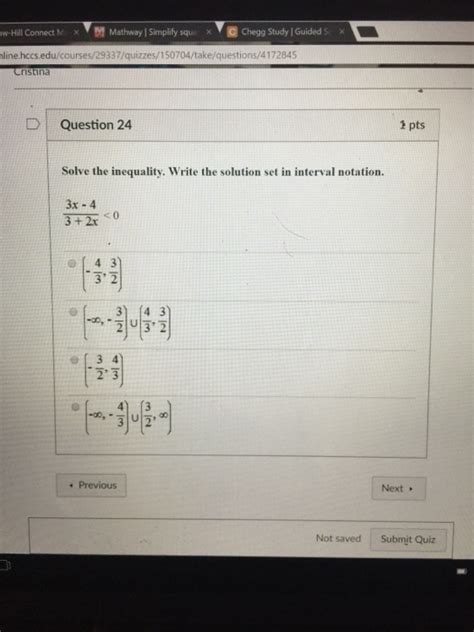 Solved Question 25 1 Pts A One To One Function Is Given Chegg Com