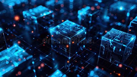 Cube Technology On Converging Point Of Circuit Stock Illustration Illustration Of Design