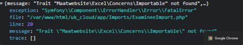 Trait Maatwebsite Excel Concerns Importable Not Found Issue