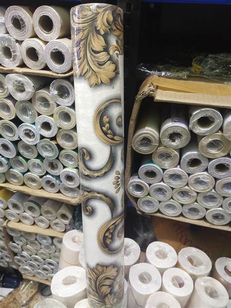 Wallpaper Dinding Premium Motif Batik Emas Dasar Krem Lazada Indonesia