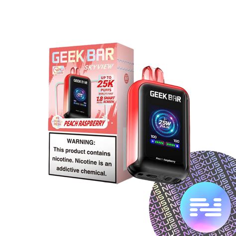 🐈 Peach Raspberry Geek Bar Skyview 25000 Disposable Vape