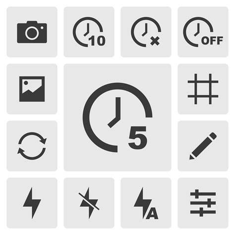Camera Timer Icon Vector Design Simple Set Of Photo Editor App Icons