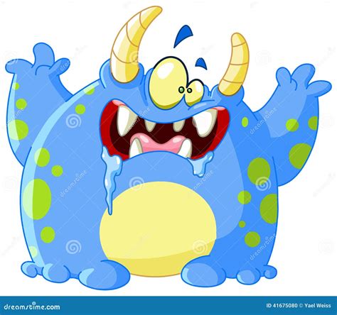Scary Monster Stock Vector Illustration Of Cute Horn 41675080
