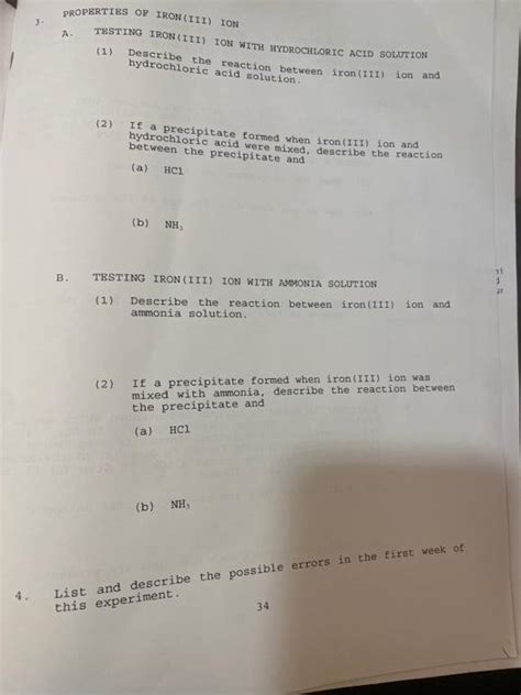 Solved 2 Prophrtibs Of Mercury I Ion A Testing