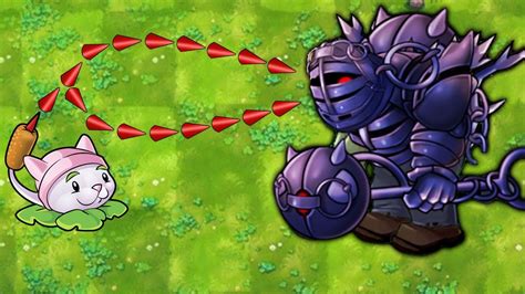 Plants Vs Zombies Cattail Vs King Obsidian Gargantuar Gameplay