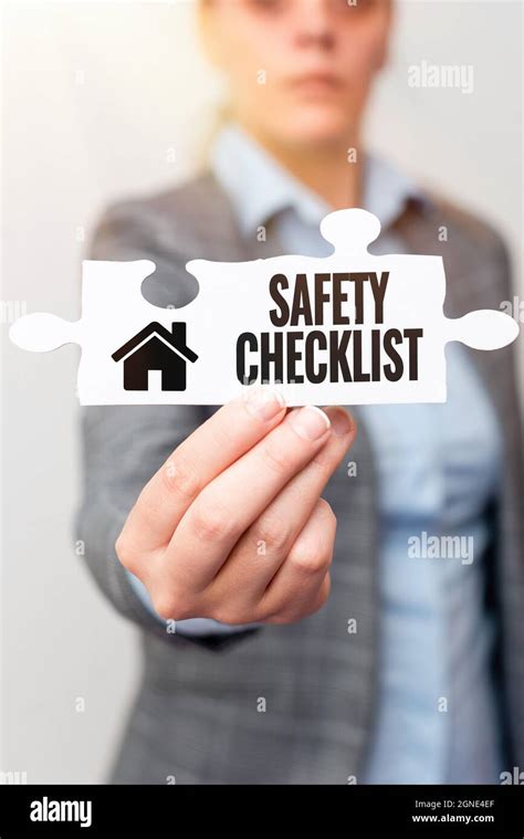 Hand Writing Sign Safety Checklist Business Concept List Of Items You Need To Verify Check Or