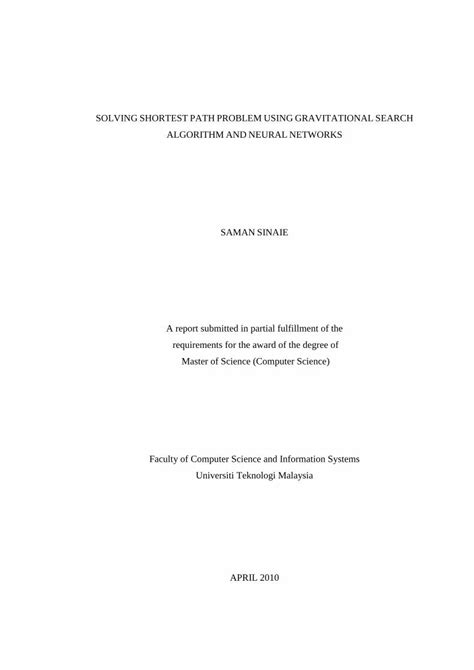 Pdf Solving Shortest Path Problem Using Gravitational Dokumentips