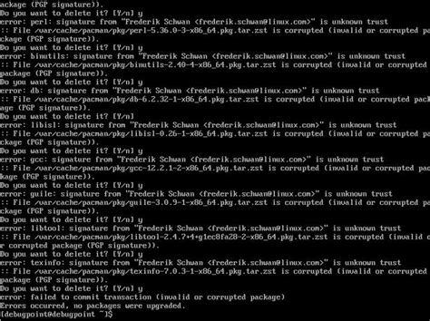 修复 Arch Linux 中的 “invalid Or Corrupted Package Pgp Signature” 错误