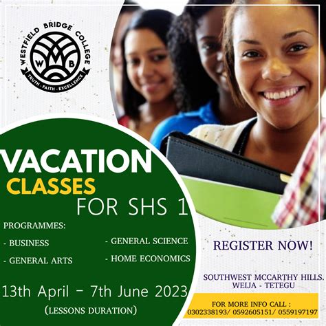 Vacation Classes Westfield Bridge College