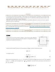 Lab 10 RLC Circuit Manual XX 2 1 Pdf RE SO N A N C E P H AS E S IN L RC C IRC U I T