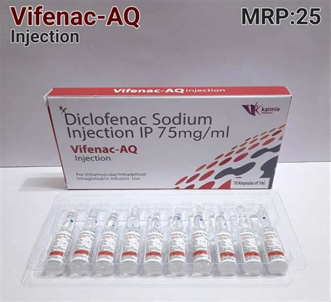 Diclofenac Sodium Injection Ip 75 Mg Aqua Base At ₹ 25 Piece Patiala