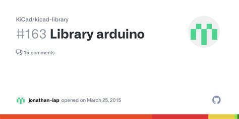 Library Arduino · Issue 163 · Kicadkicad Library · Github
