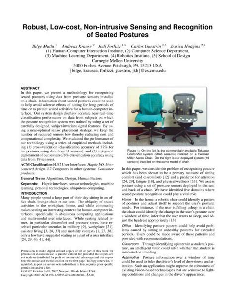Robust Low Cost Non Intrusive Sensing And Recognition Of Seated