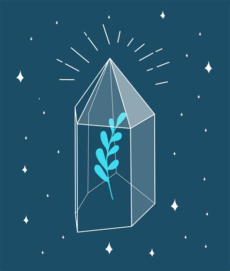 Crystal Gem Outline Icon Magic Crystal Concept Modern Vector