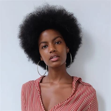 Afro Human Hair Wig Short Kinky Curly Black Wig Afro Wig 70s 80s Disco