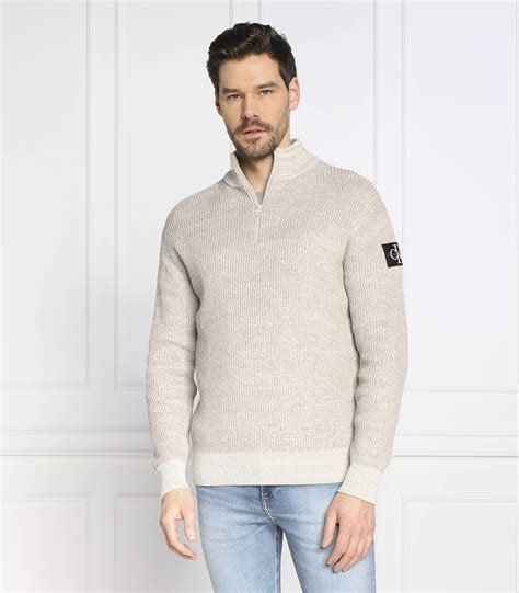 Sweater Calvin Klein Jeans Regular Fit Color Beige Gomezplen