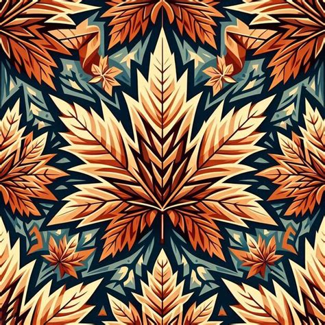 Premium Ai Image Colorful Maple Tree Leaves Pattern Texture Seamless