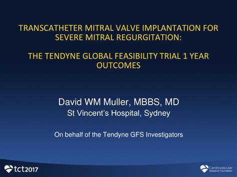 Ppt Transcatheter Mitral Valve Implantation For Severe Mitral