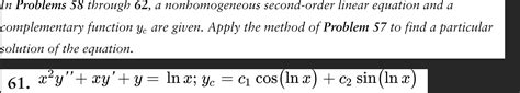 solved in problems 58 through 62 a nonhomogeneous