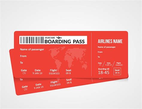 Premium Vector Plane Ticket Airline Boarding Pass Template