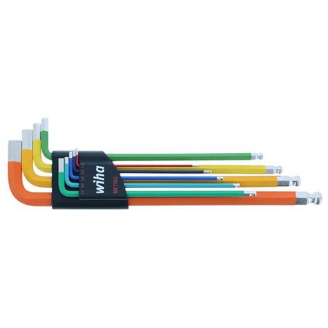Wiha Color Coded Ball End Hex L Key Set Metric 9 Piece 66980 The