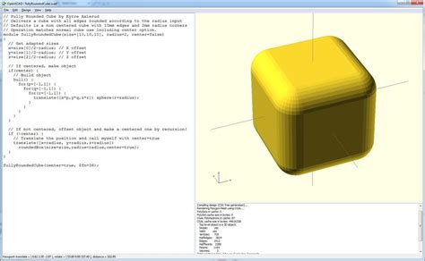 Archivo SCAD gratuito módulo openscad fullyRoundedCube Design para impresora D para