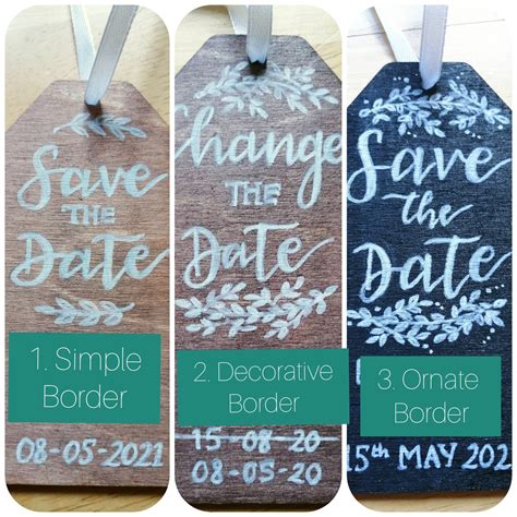 Wooden Save The Date Change The Date Rustic Hanging Etsy UK