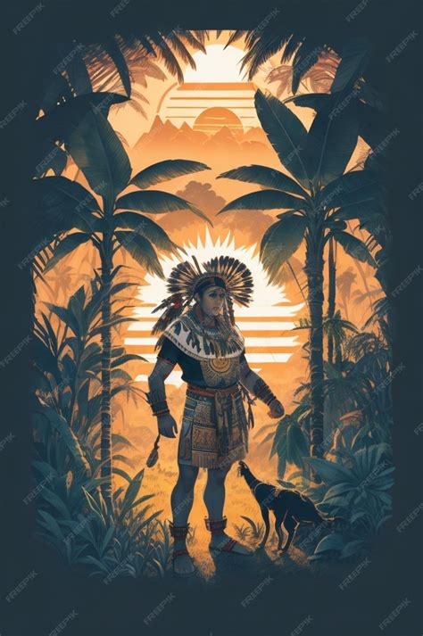 Premium Ai Image Jungle Warrior Illustration