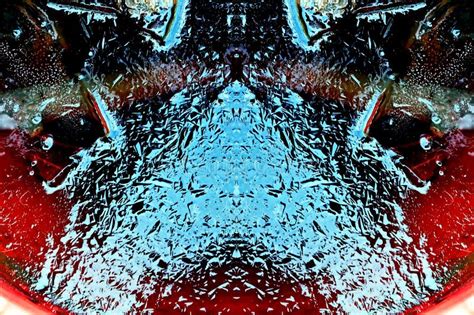 Abstract Ice Pattern And Drawing Appearing On The Surface Of The Water