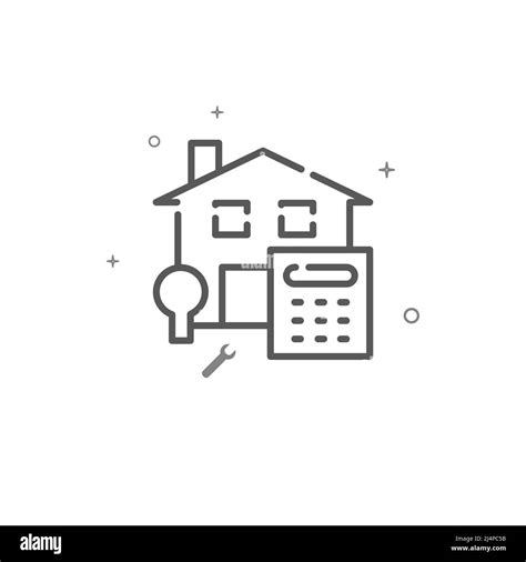 Maison clé en main construction estimer simple vecteur ligne icône