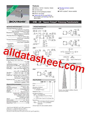 3296W-1-103 Datasheet(PDF) - Bourns Electronic Solutions