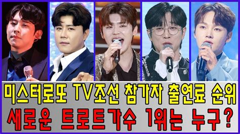 미스터로또 Tv조선 참가자 출연료 순위 발표 새로운 1위는 누구 Youtube