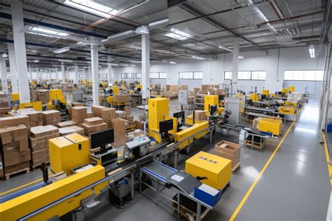 Efficient Automated Sorting System In Modern Warehouse Facility Stock Photo Image Of